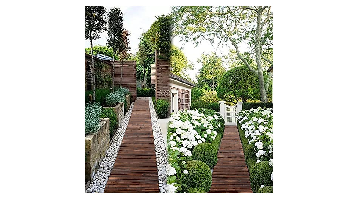 Durable 8FT Wooden Garden Pathway - Portable Cedar Walkway for Outdoors