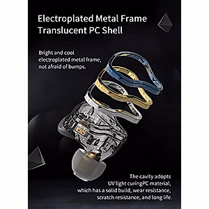 keephifi CCZ Warrior in Ear Monitors IEM with 3BA+1DD Hybrid Drivers, Neutral Sound Headphones, Audiophile Earbuds for Music Lovers Musicians, Drummers, Rapper (Silver No Mic)