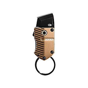Gerber Gear Key Note - 1" Plain Edge Keychain Knife - EDC Gear and Equipment - Coyote Brown