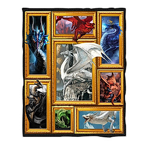 Dragon Blanket for Boys Men Dragon Throw Blanket for Kids Adults Ultra Soft Cozy Flannel Blanket for Couch Sofa ​Bed Blanket (50" x 60")