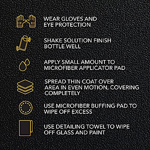 Solution Finish - Black Plastic & Vinyl Trim Restorer - Use for Car and Truck Detailing, No Wet Look, Instantly Revives Color To Trim, Bumpers, Mud Flaps, Etc., Black (12 oz)