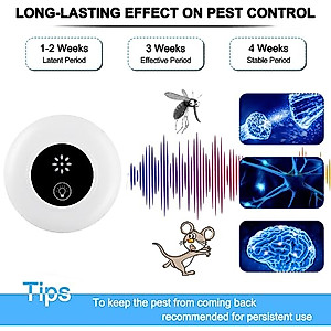 Ultrasonic Plug in Pest Repellent Indoor, Non-Toxic Humans and Pets Safe, for Rats Mice Flea Insects Mosquitoes Spiders Ants Roaches Bugs, Ariie Pest Control for Home Office Warehouse Hotel