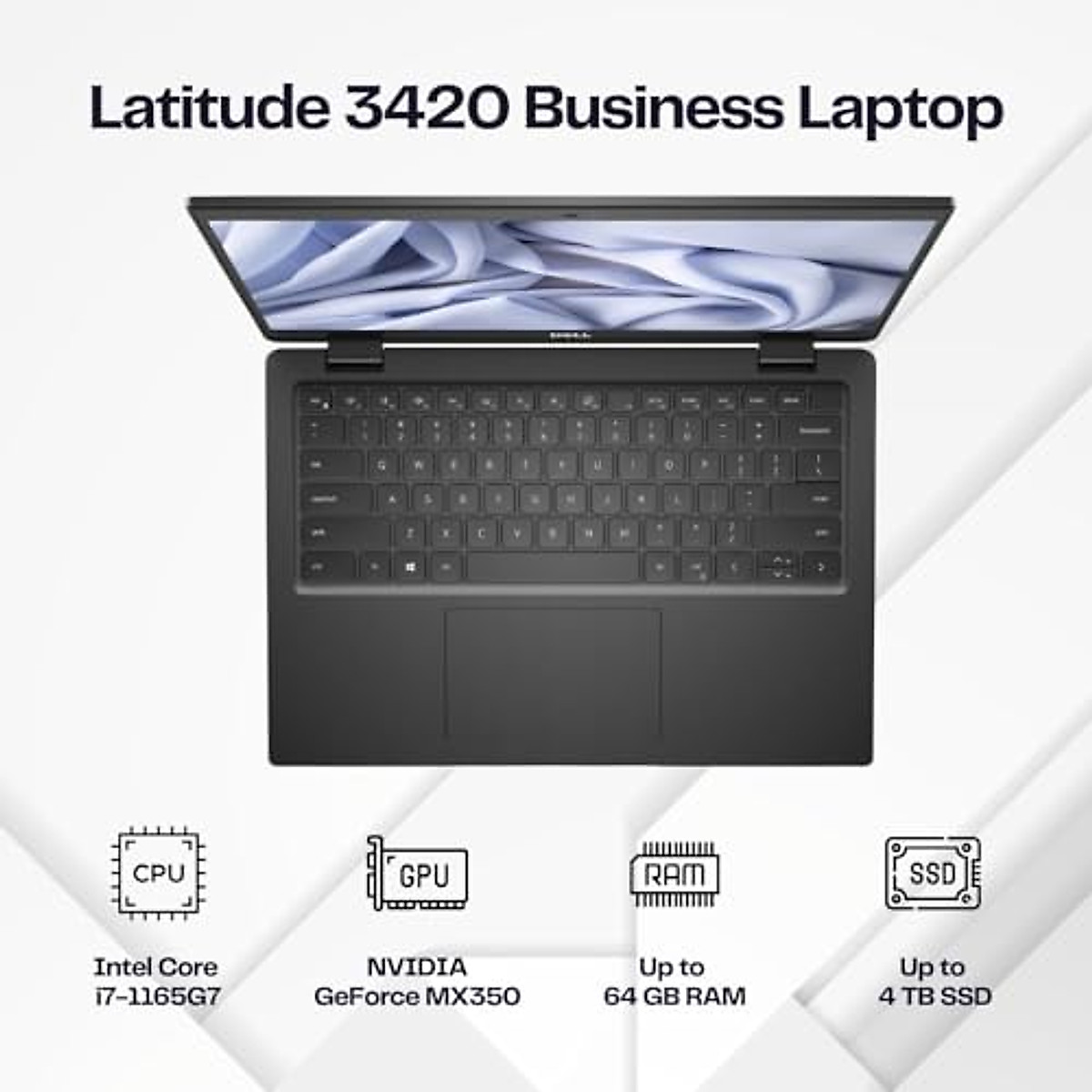DELL Latitude 3000 Series 3420 Business Laptop, 14" FHD Display, Intel Core i7-1165G7, NVIDIA GeForce MX350, 16GB RAM, 512GB SSD, FP Reader, Backlit KB, HDMI, Wi-Fi, Windows 11 Pro