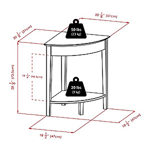 Winsome Wood Corner Desk with Shelf, Honey, 20 inches