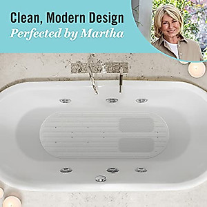 Medline Martha Stewart Bath Mat with Microban Mold-Resistant, Mildew Resistant For Tub, Shower, Bathtub, Bathroom – Slip- Resistant