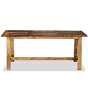 WHOPBXGAD Dining Table,Wooden Dining Table, Industrial Restaurant Counter for Living Room, Dining Room, Bistro Table,Solid Reclaimed Wood 70.9"