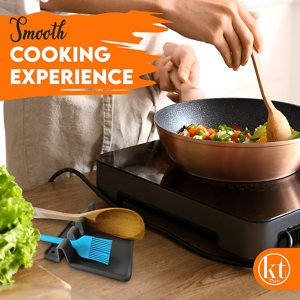 Silicone Spoon Rest, Utensil Rest with Drip Pad - Multi Spoons Rest for Stove Top - Spatula, Ladle, Tongs Holder Stand for Kitchen Counter