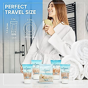 Aqua Organics Hotel Soaps and Toiletries Bulk Set | 1-Shoppe All-In-Kit Amenities for Hotels & Airbnb | 1oz Hotel Shampoo & Conditioner, Body Wash, Body Lotion & 1oz Bar Soap Travel Size | 150 Pieces