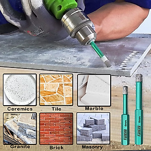 FACHLICH Porcelain Tile Drill bits 6/6/8/10/12mm Diamond Drill Bits Set with Hex Shank for Granite Marble Tile Porcelain Ceramic