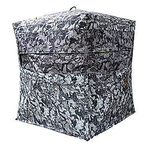 Muddy Outdoors Infinity Camo Shadow Mesh Windows Black Backed Water Resistant Heavy-Duty 600 Denier Fabric Ground Blind, 2-Person