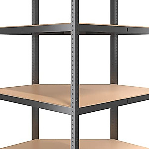 vidaXL 5-Layer Corner Shelf Anthracite Steel&Engineered Wood