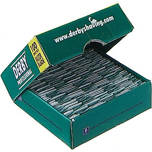 100 DERBY Single Edge Razor Blades for Barbers Platinum Coated