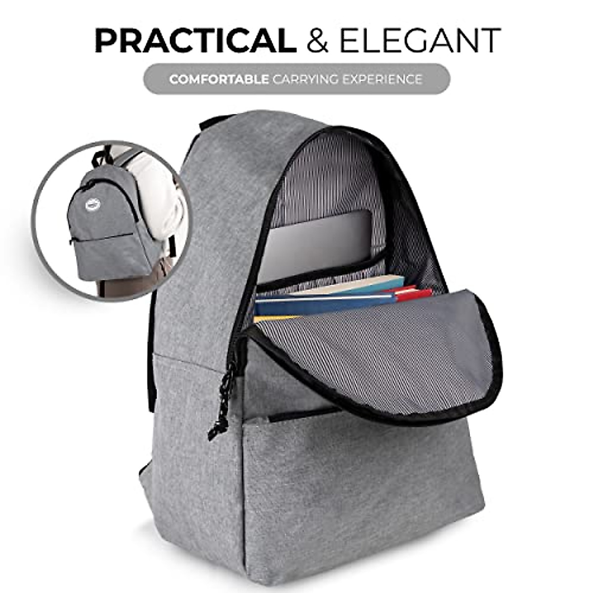 SUPRANICE Everyday backpack for boys girls millde high school, leisure, work - with 13" laptop compartment, 18 L, Comfortable Well Padded Lightweight Day Pack for Men Women