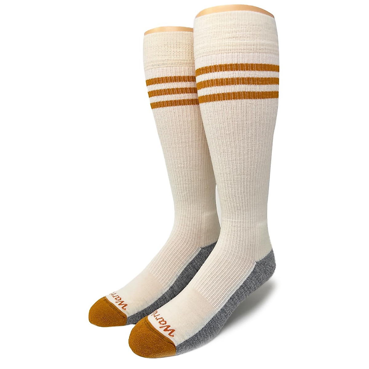 WARRIOR ALPACA SOCKS - High Performance Compression Alpaca Wool Sport Socks For Men And Women (Medium, Athletic/Gold Stripe)