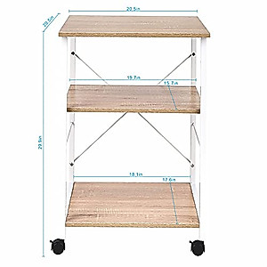 Amazon Basics Multipurpose Rolling Cart, Desk Extender, Natural
