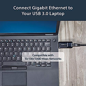 StarTech.com USB 3.0 to Gigabit Ethernet NIC Network Adapter - 10/100/100 Mbps Network Adapter - USB to Ethernet LAN Adapter - USB to RJ45 (USB31000NDS)