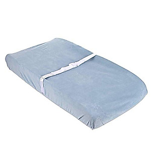 Ely's & Co. Patent Pending Waterproof Plush Changing Pad Cover 100% Cotton Velvet | no Need for Changing Pad Liner (Blue)