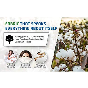 PLUSHY COMFORT Luxury Twin/Twin XL Duvet Cover Set - 600 Tc in 100% Egyptian Cotton Silky Single Yarn Fabric, in White Plain Color - 3 Piece Set