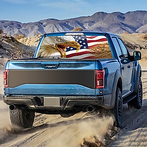 OEME Rear Window Decals for Trucks ,Truck Decals for Men , Patriotic Decoration Vinyl Sticker , American Flag Decal Large Size 66 in x 20 in