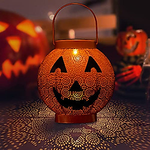 Halloween Pumpkin Hanging Solar Lights - 𝟮𝟬𝟮𝟯 𝗡𝗲𝘄𝗲𝘀𝘁 Retro Outdoor Waterproof Halloween Spooky Hanging Lights with Handle for Outdoor, Tree Decor, Garden or Yard, Outside Entryway, Porch