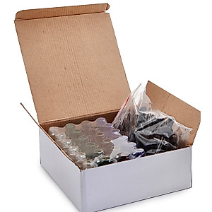 Vivaplex, 24, Assorted Colors, 15 ml (1/2 oz) Glass Bottles, with Glass Eye Droppers