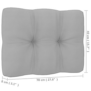 vidaXL Patio 2-Seater Sofa with Cushions - Solid Pinewood Construction - Outdoor Garden Furniture with Flexible Modular Design - Gray Cushions Included