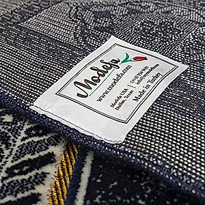 Modefa Islamic Prayer Rug - Double Plush Large & Wide Velvet Carpet - Traditional Muslim Janamaz Sajada - Thick Turkish Prayer Mat for Men & Women- Ramadan or Eid Gift - Floral Mihrab (Navy Blue)