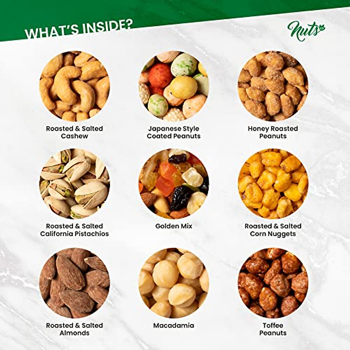 NUTS U.S. - Dried Fruits and Nuts Gift Basket | 9 Variety Healthy & Fresh Assorted Nuts Gift Box | Valentine`s Day - Birthday - Anniversary - Corporate Gift | Gourmet Sweet & Salty Food Gift Set