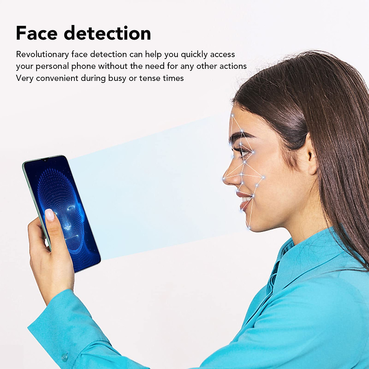 Vikye 6.3 Inch Ultra HD Screen 4GB RAM 64GB ROM 8MP and 24MP Camera Face Recognition 3G WiFi GPS Mobile Phone for Android 12 US Plug 100V to 240V (Green)