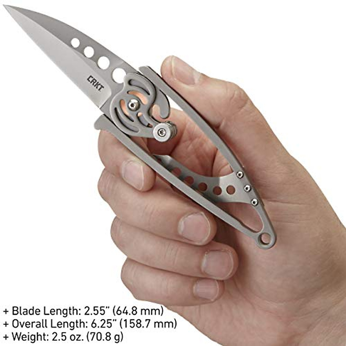 CRKT Snap Lock Folding Pocket Knife: Gentleman Everyday Carry, Satin Blade, Innovative Snap Lock Mechanism Skeletonized Handle, Quick Release Lanyard 5102N
