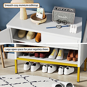 Nobilsteel Shoe Cabinet, 20 Pair Shoe Storage Organizer Cabinet, 41" Tall Shoe Cabinet with Doors and Shelves, 6-Tier Metal Shoe Cabinet for Entryway Hallway Closet