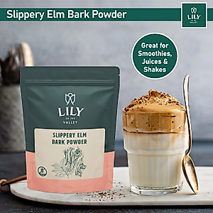 Lily of the Valley Slippery Elm Bark Powder - Ulmus Rubra Powder - No Irradiated No Contaminated - Pet Friendly - Vegan & Gluten-Free - Packed in Resealable Pouch (16oz, 453g)