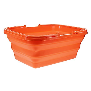ust FlexWare Collapsible Sink 2.0 with 4.23 Gal Wash Basin for Washing Dishes and Person During Camping, Hiking and Home, Orange, One Size (20-12268)