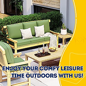 AAAAAcessories Outdoor Deep Seat Cushions for Patio Furniture, Water-Resistant Replacement Patio Chair Cushions Set of 4, 24 x 24 x 5 inch, Dark Moss Green