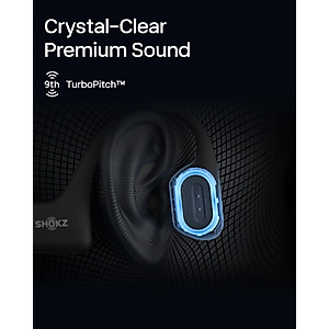 SHOKZ OpenRun Pro - Open-Ear Bluetooth Bone Conduction Sport Headphones - Sweat Resistant Wireless Earphones for Workouts and Running with Premium Deep Base - Built-in Mic, with Hair Band