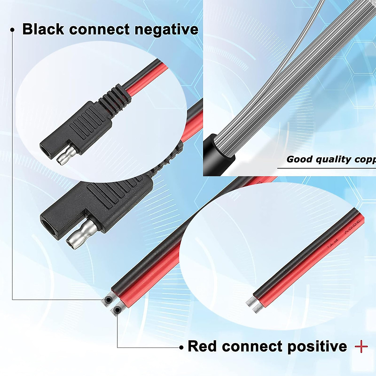 Crynod 8 PCS 14AWG Quick Connector, Waterproof Durable PVC Vehicle Wire SAE Connector Replacement, Universal Bendable 2 Pin Automotive Accessories for Motorcycle Truck Car SUV (Red)