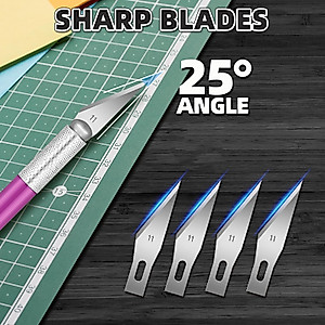 55 Pack Exacto Knife, Hobby Knife Set with 5 Craft Knives and 50 Precision Knife Blades(#11) for Art,Scrapbooking,Carving, DIY, Cutting, Stenciling by EGYPAMID