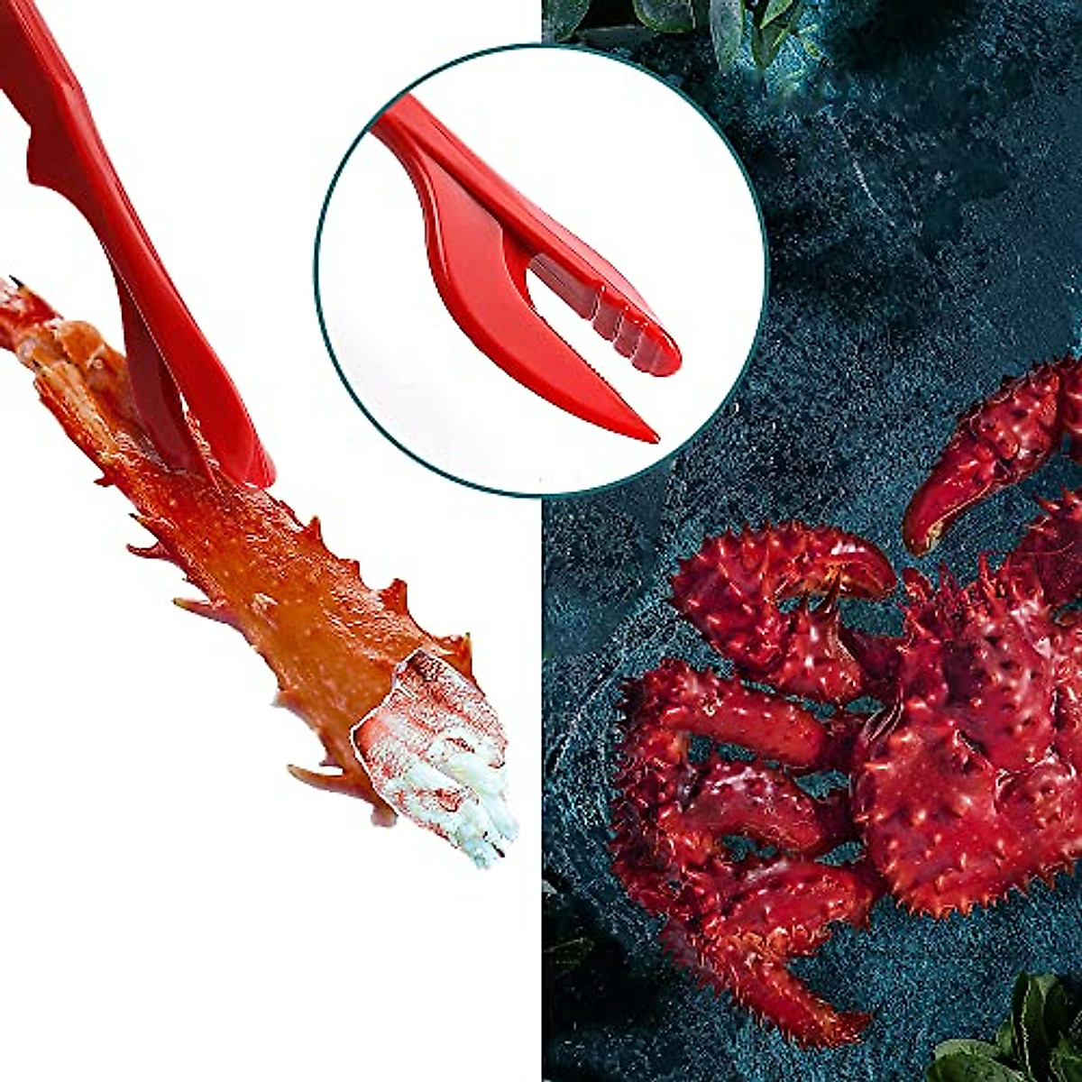 WENDOM Crab Lobster Crackers and Tools Set 3pcs Includes Crab Leg Crackers, Lobster Shellers, Crab Forks/Picks and Portable Storage Bag Seafood Tools (3)