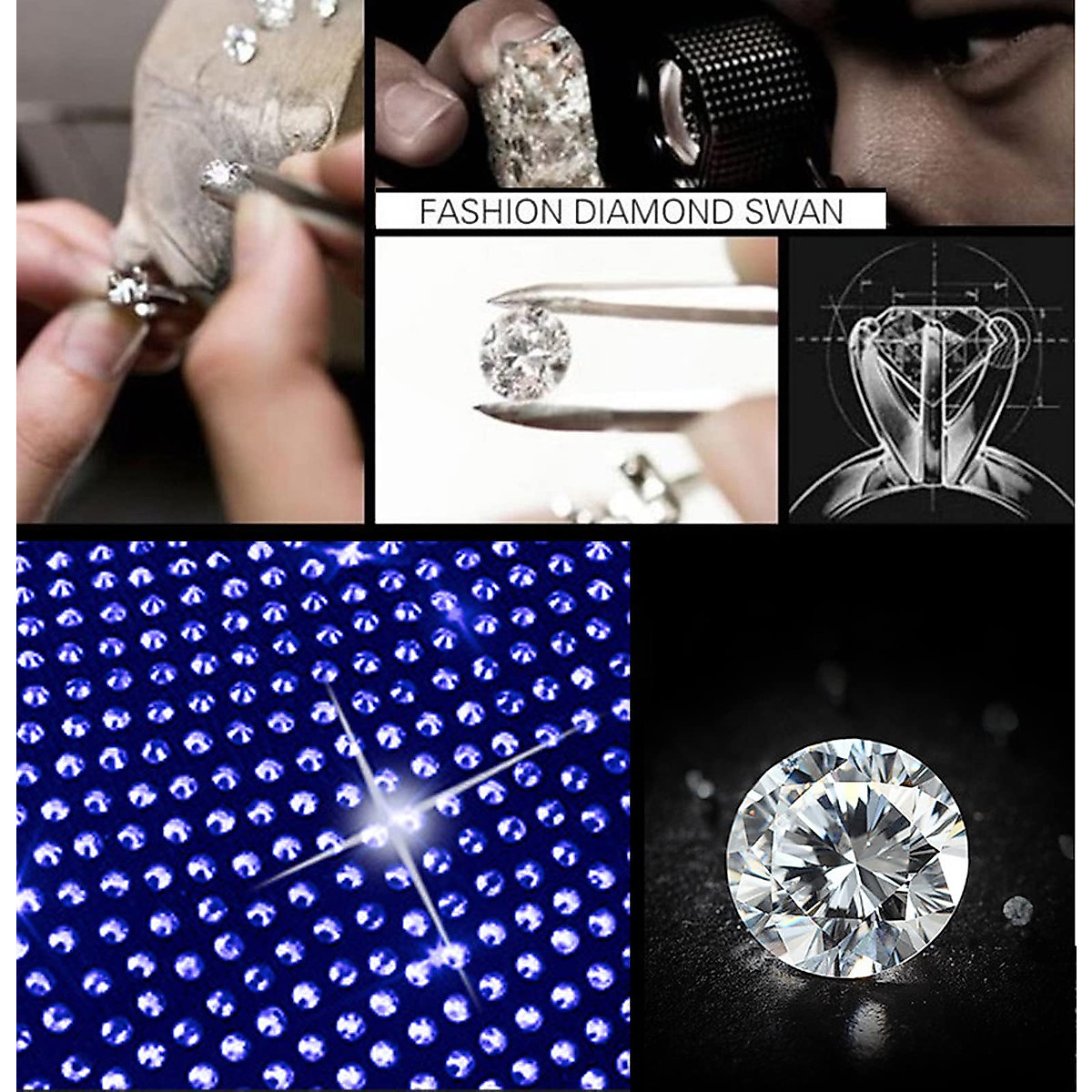 FUNOJOY Car Armrest Cover for Women Blue Diamond Rhinestone Bling Car Accessories Car Decor for Women