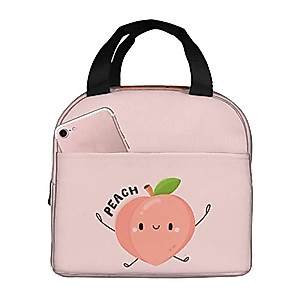 Lunch Bag Cute Fruits Peach Insulated Lunch Box Back To School Reusable Bags Meal Portable Container Tote For Boys Girls Travel Work Picnic Boxes