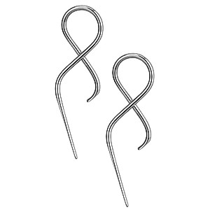 Pair of 12g Surgical Steel 2.2" Twisting Curved Hanging Loop Taper Earrings