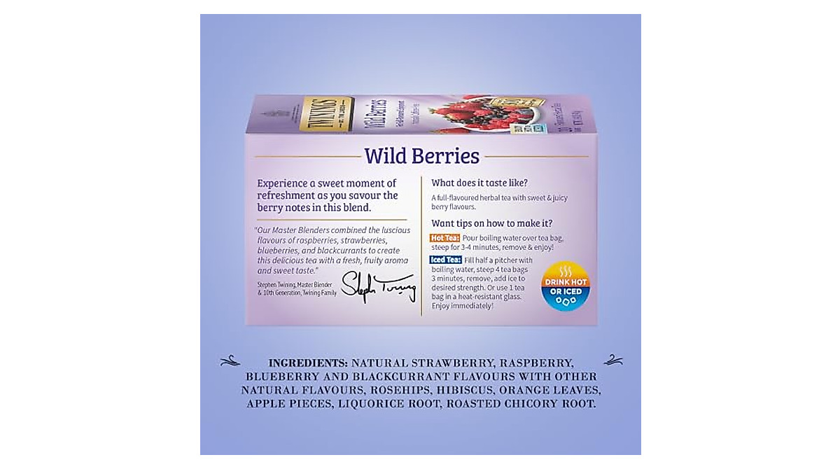 Twinings Wild Berries Tea - Caffeine-Free Herbal Bliss
