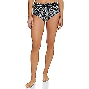 Tommy Hilfiger Women's Standard High Waisted Bikini Bottom, Black
