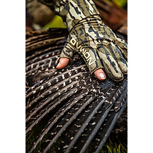 Nomad Mens Camo Fingerless Hunting Glove, Mossy Oak Bottomland, Large-X-Large, (N3000063)