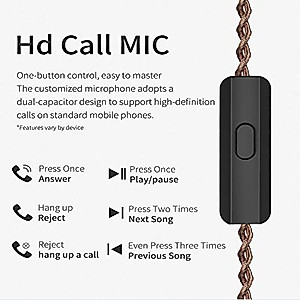 erjigo Earphone, Customized Comfort, GK-GS10Earbuds, 4BA+1DD Configuration, Noise-canceling Headphone, HiFi Sports&Fitness Headphones (Silver with Microphone)