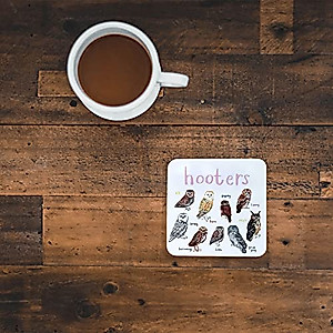 Set of 6 Bird Pun Coasters for Drinks,Square Coaster Set for Cups Home Kitchen Funny Coasters Set Table with Non-Slip Decor Gift Idea for Bird Lover Friends Bar Housewarming Gift Coffee