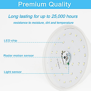 Motion Sensor Flood Light Bulb Outdoor, 15W (100-Watt Equivalent) E26 PAR38 LED Bulb with Radar Detector and Dusk to Dawn Sensor, 1500lm Motion Activated Security Light Bulbs, 3000K Warm White, 2 Pack