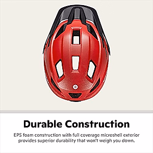 Schwinn Yahara ERT Bike Helmet for Youth Boys and Girls, Ages 8 to 14, Can Fit Head Circumference 54-58 cm, 14 Vents, Removable Visor, Adjustable Fit, Medium Red