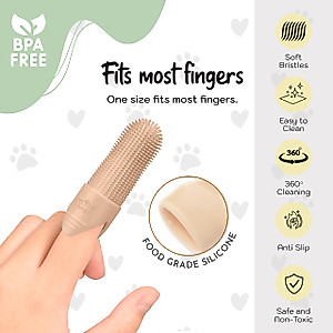 DR. Z'S GOODEEZ Pet Toothbrush for Dogs and Cats. Food Grade Silicone 360° Finger Brush. USA Dentist Approved!!