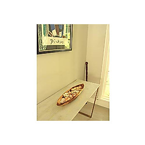 ANDALUCA Hand Carved Teak Wood Canoe Bowl for Potpourri, Entryway, Tabletops, Kitchen, Fruit, Keys & Decorating (26" length)